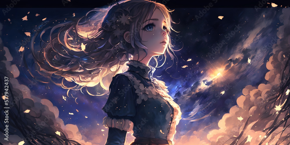 girl in the mountains, the girl with a sword, portrait of a anime girl ...