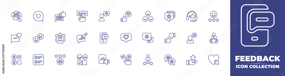 Feedback line icon collection. Editable stroke. Vector illustration ...