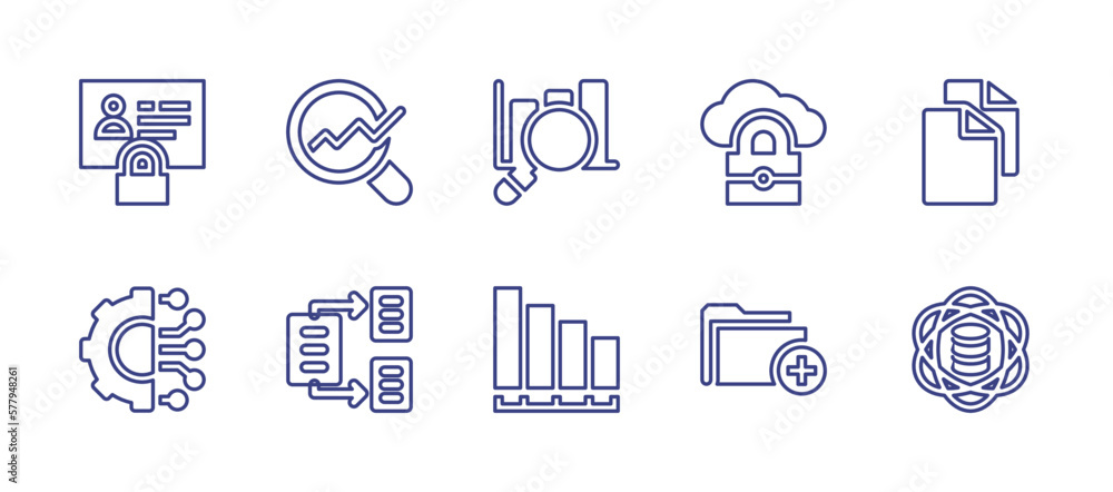 Data line icon set. Editable stroke. Vector illustration. Containing ...
