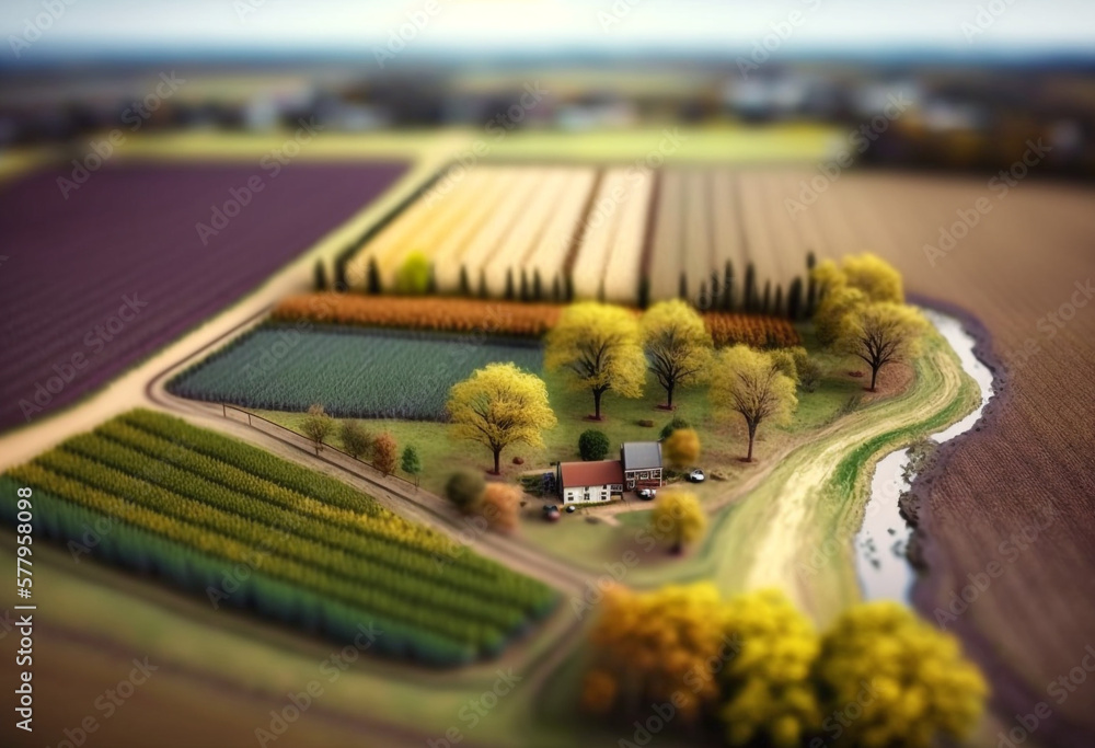Ai-Generated 3D Render of a Simple Countryside Farm: Harvesting Crops ...