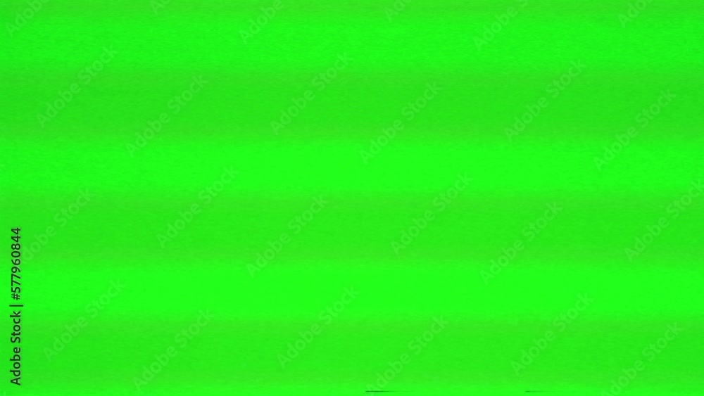 Green screen with VHS stripes. Jitter, defects, noise and artifacts on ...