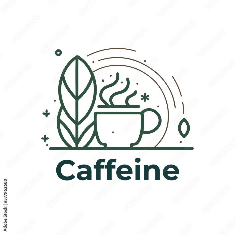 Coffee logo design template. Line art style vector illustration. Stock ...
