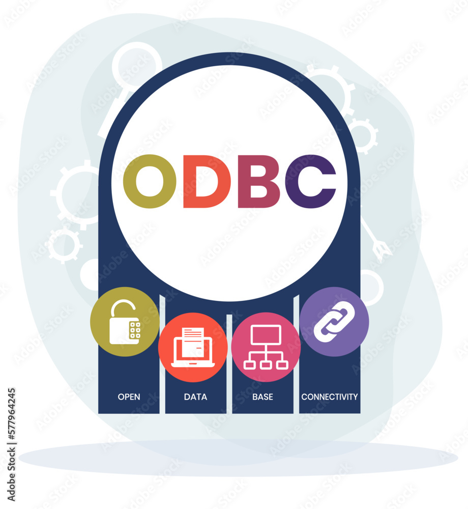 ODBC - Open Database Connectivity acronym. business concept background ...