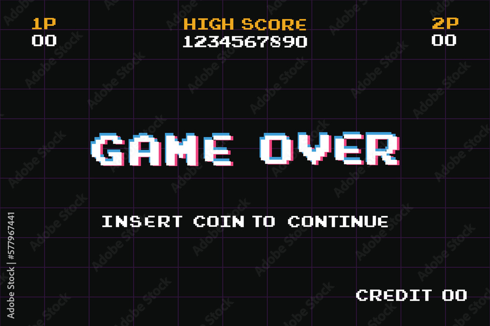 PRESS START INSERT A COIN TO CONTINUE .pixel art .8 bit game.retro game ...