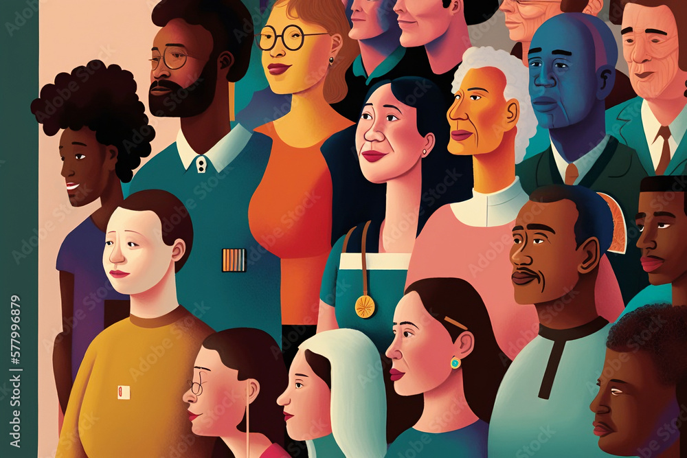 DEI poster. AI generated illustration. Stock Illustration | Adobe Stock