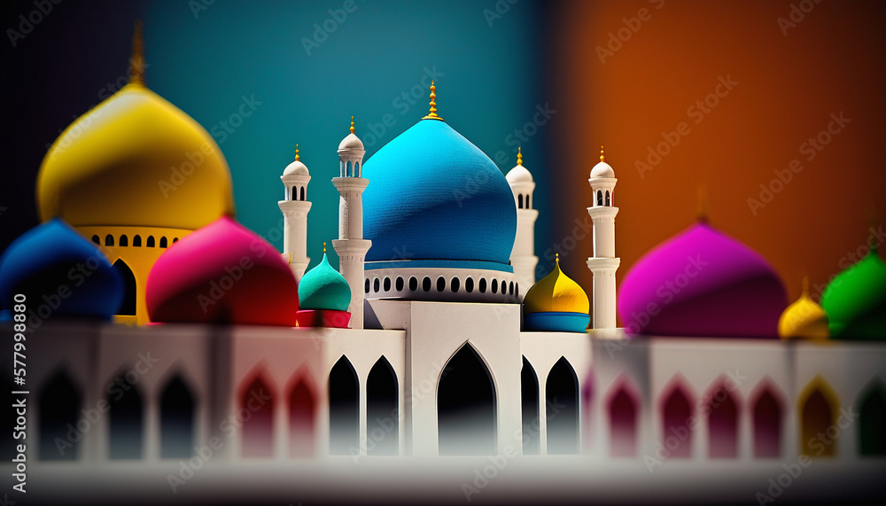 Colorful mosque islamic background design Stock Illustration | Adobe Stock