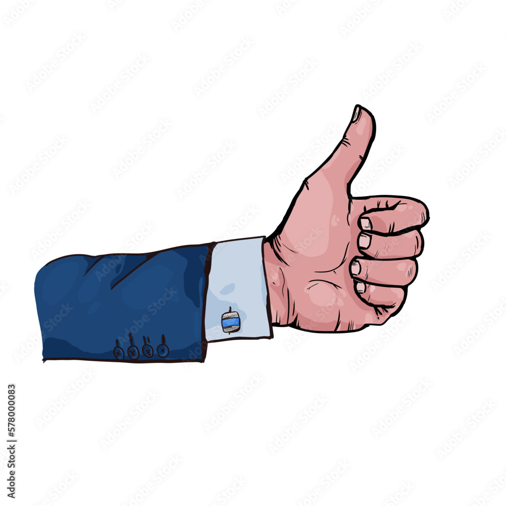 Hand, thumbs up, OK, vote, aprove - vector illustration, isolated Stock ...