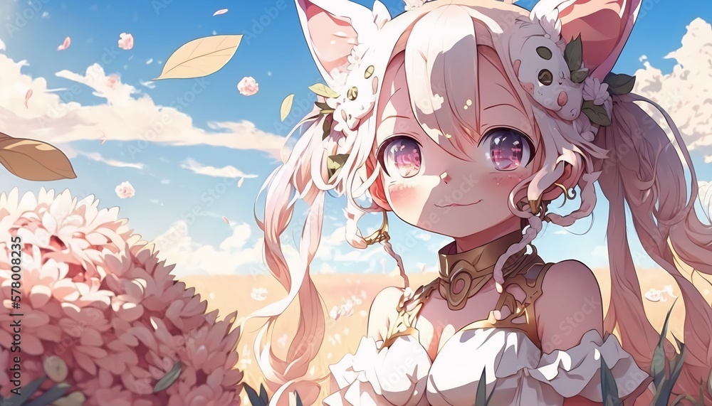 Cheerful and Happy Kawaii Waifu in Anime Style. Generative AI. Stock ...