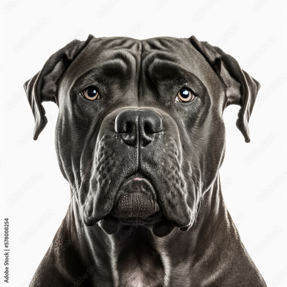 Cute Italiano cane corso dog portrait with the curiosity and innocent ...