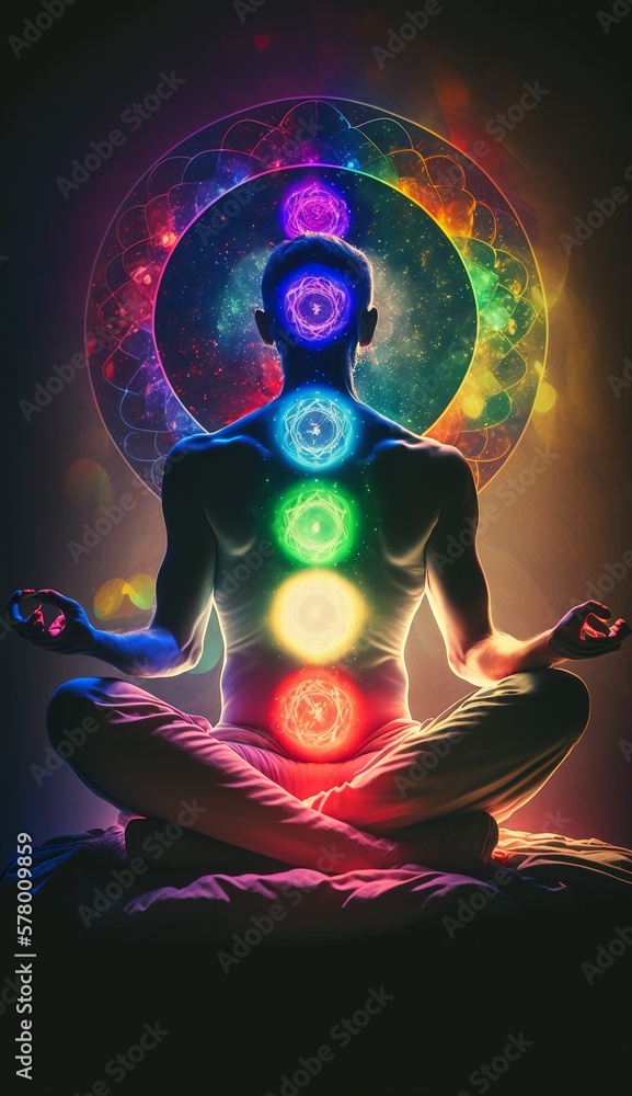 Photo & Art Print Understanding Your Chakras. Generative AI., dimensdesign