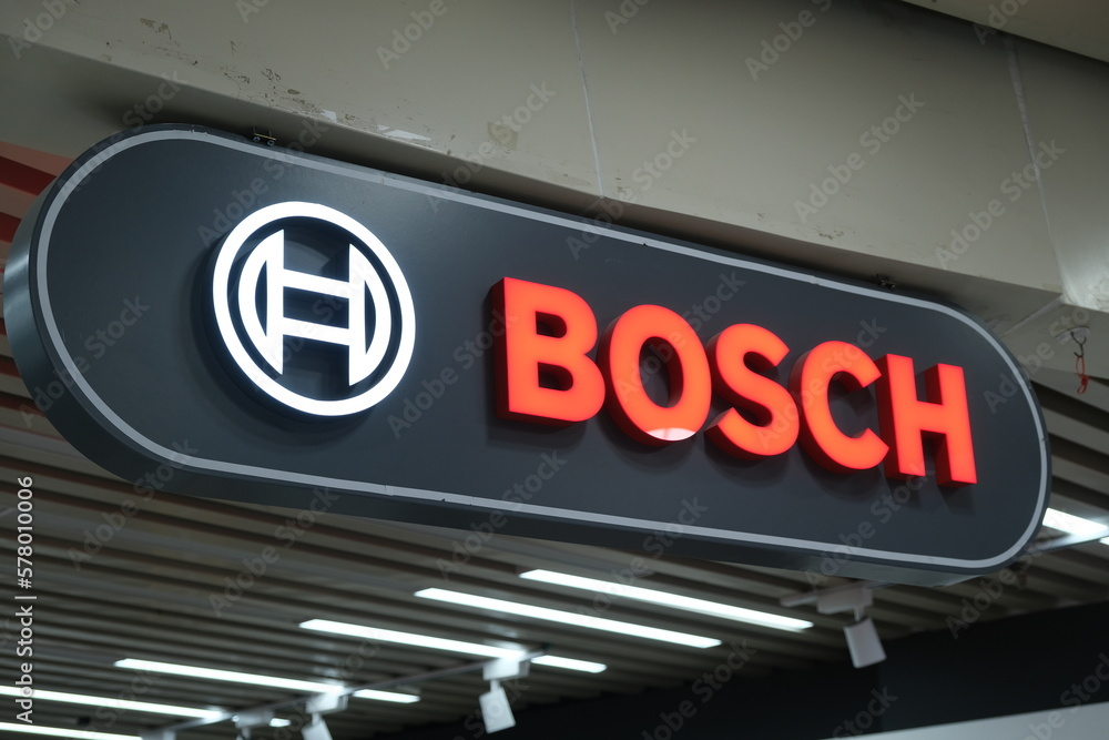 Shanghai,China-March.4th 2023: close up BOSCH store sign. A German ...