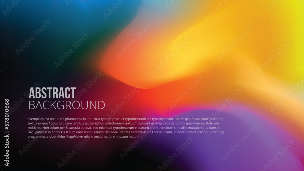 abstract background with elegant blue, red, yellow, purple and black ...