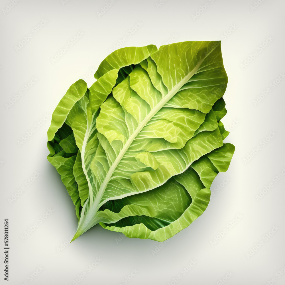 Stylized lettuce isolated on white background. Vegetable in 3D paper ...