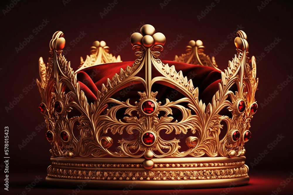 beautiful golden crown on dark background Stock Illustration | Adobe Stock