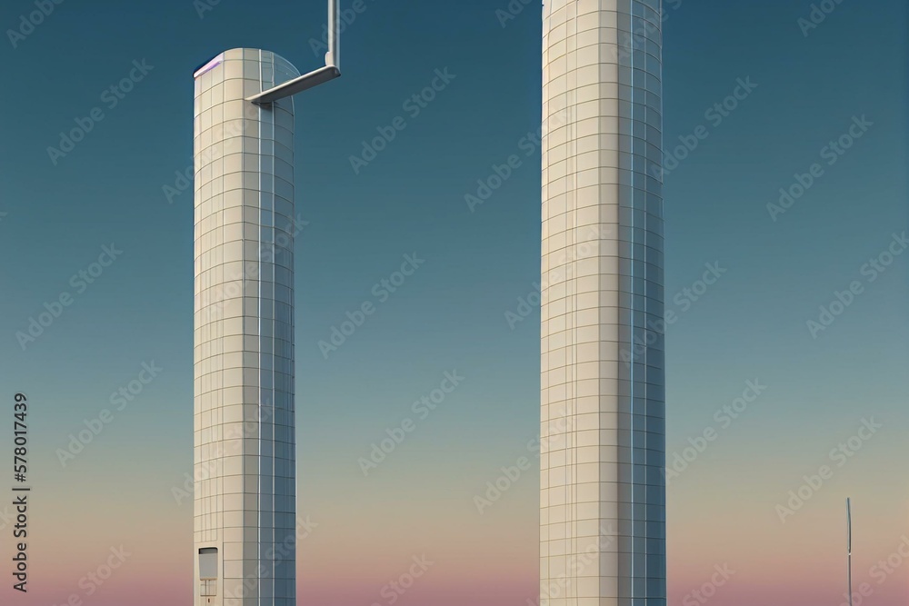3D Rendering of mobile phone signal repeater station tower in different ...