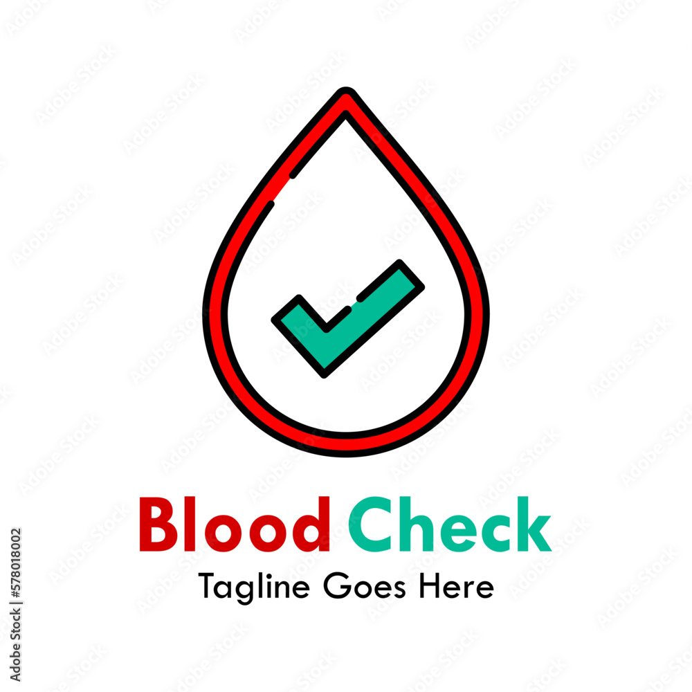 Blood check logo template illustration Stock Vector | Adobe Stock