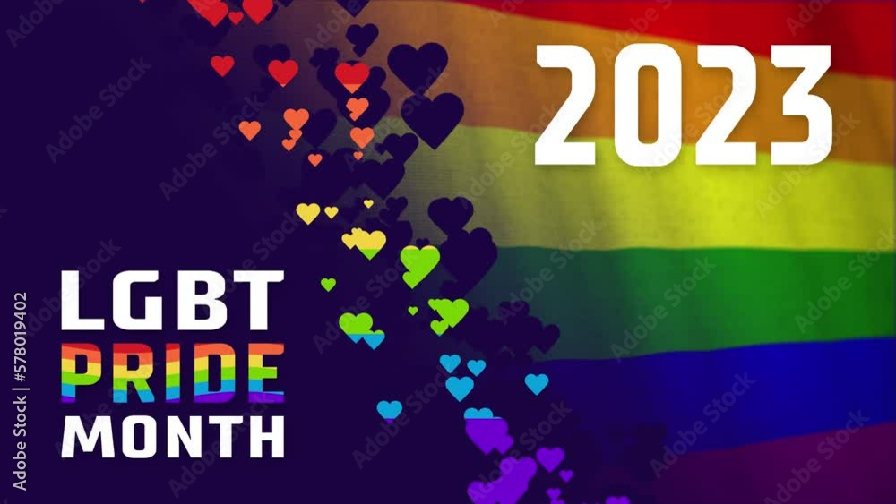 Vector animated LGBT pride month 2023 concept. Rainbow LGBTQ freedom ...