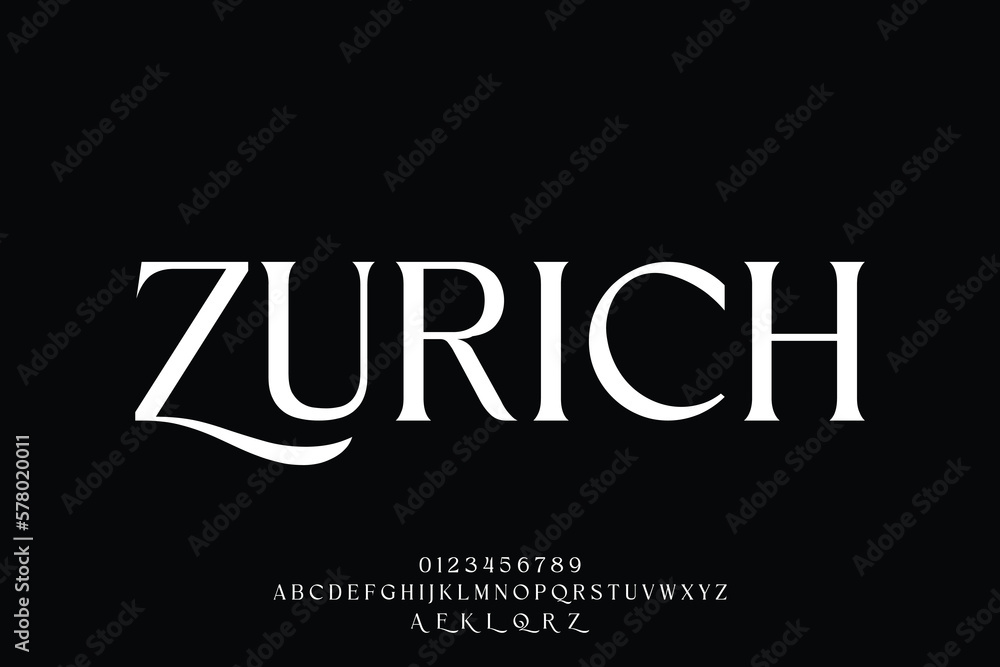 Elegant luxury serif display font vector with alternate Stock Vector ...