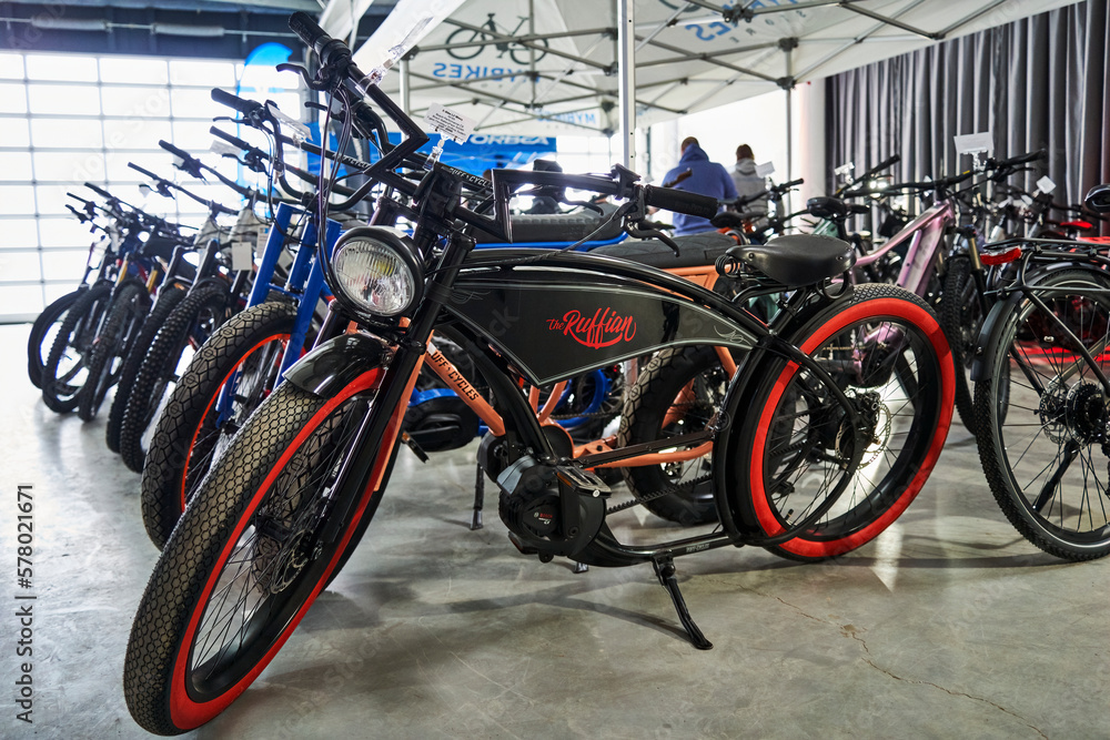 Braunschweig, Germany, March 5, 2023: Ruff cycles e-bike Ruffian ...