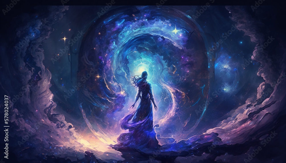 Exploring Mystical and Spiritual Realms. Generative AI. Stock ...