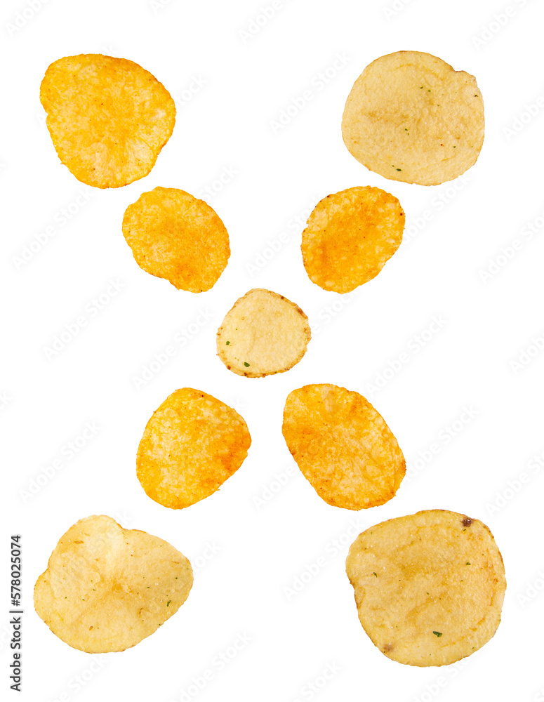 Letter X made of potato chips and isolated on png transparent ...