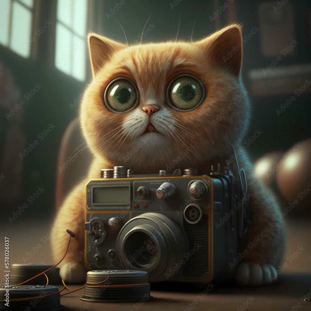 camera with a camera Fictional character design. Generative AI Stock ...