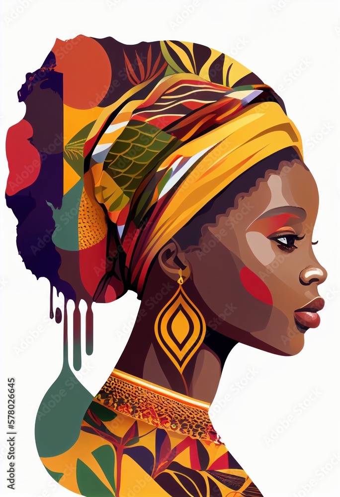African people colorful illustration. Africa day concept. Ai generated ...