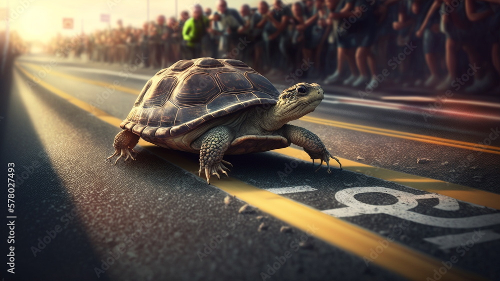 turtles race to reach the finish line with Generative AI. Stock ...