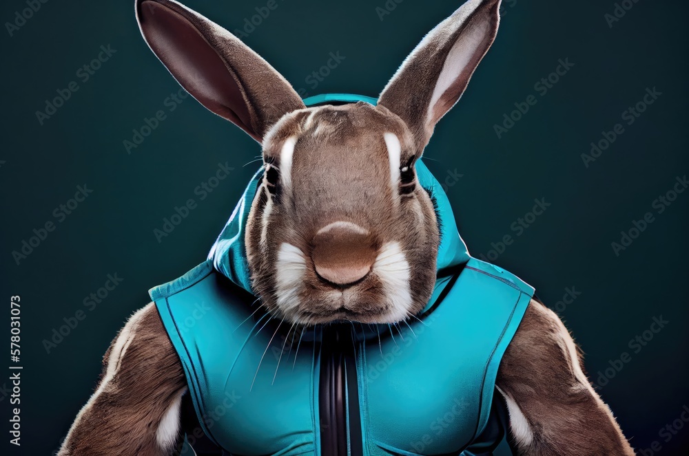 Bunny Muscular Athlete Wearing Workout Clothes Generative AI Stock ...