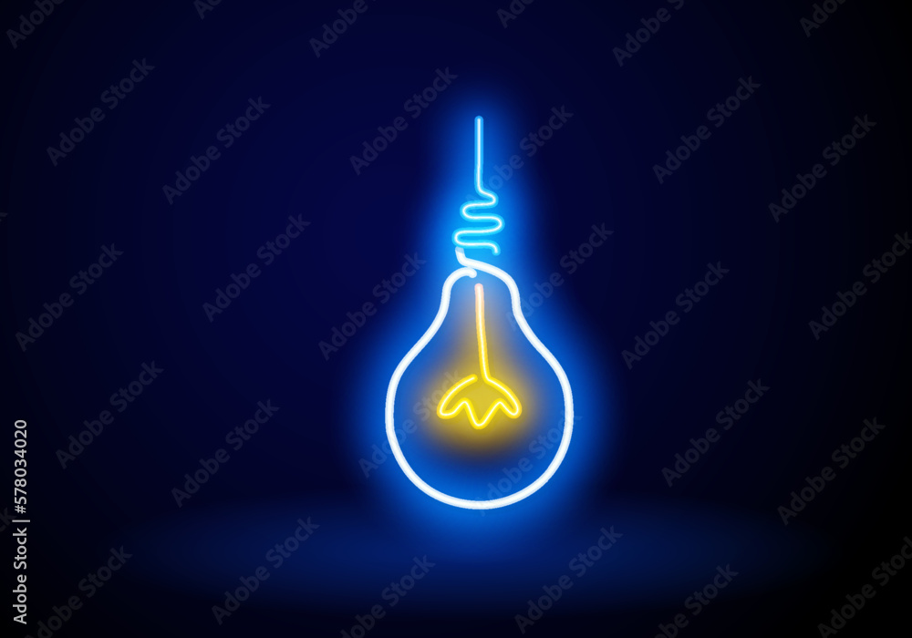 Light Bulb neon sign vector. Light Bulb Design template neon icon ...