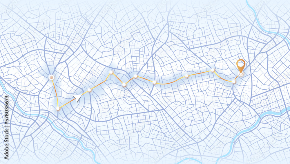 Location tracks dashboard. City street road. City streets and blocks ...