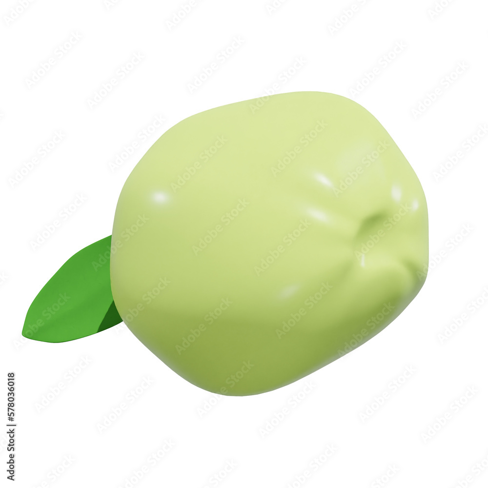 Stockillustratie Crystal guava jambu cristal fruit 3d render ...