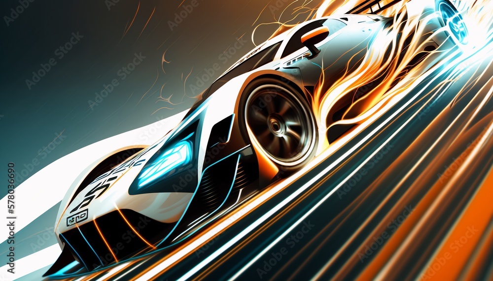 Car Racing Concept. Generative AI. Stock Illustration | Adobe Stock
