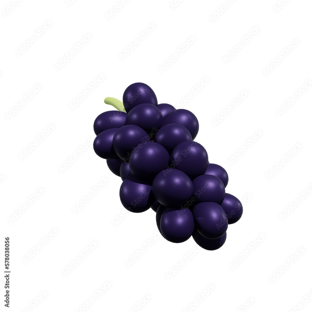 Grape anggur fruit 3d render illustration, icon,view, render, hd ...