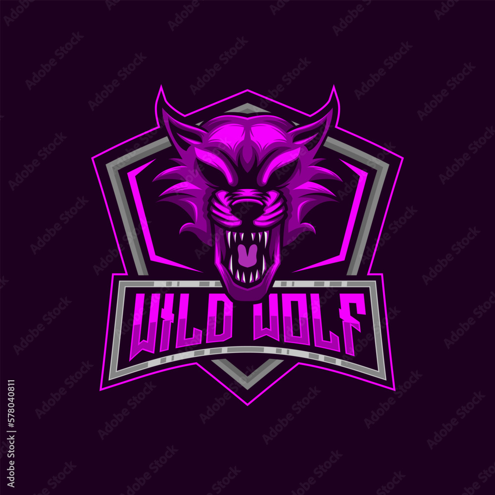 wolf e-sport vector mascot logo design with modern illustration concept ...