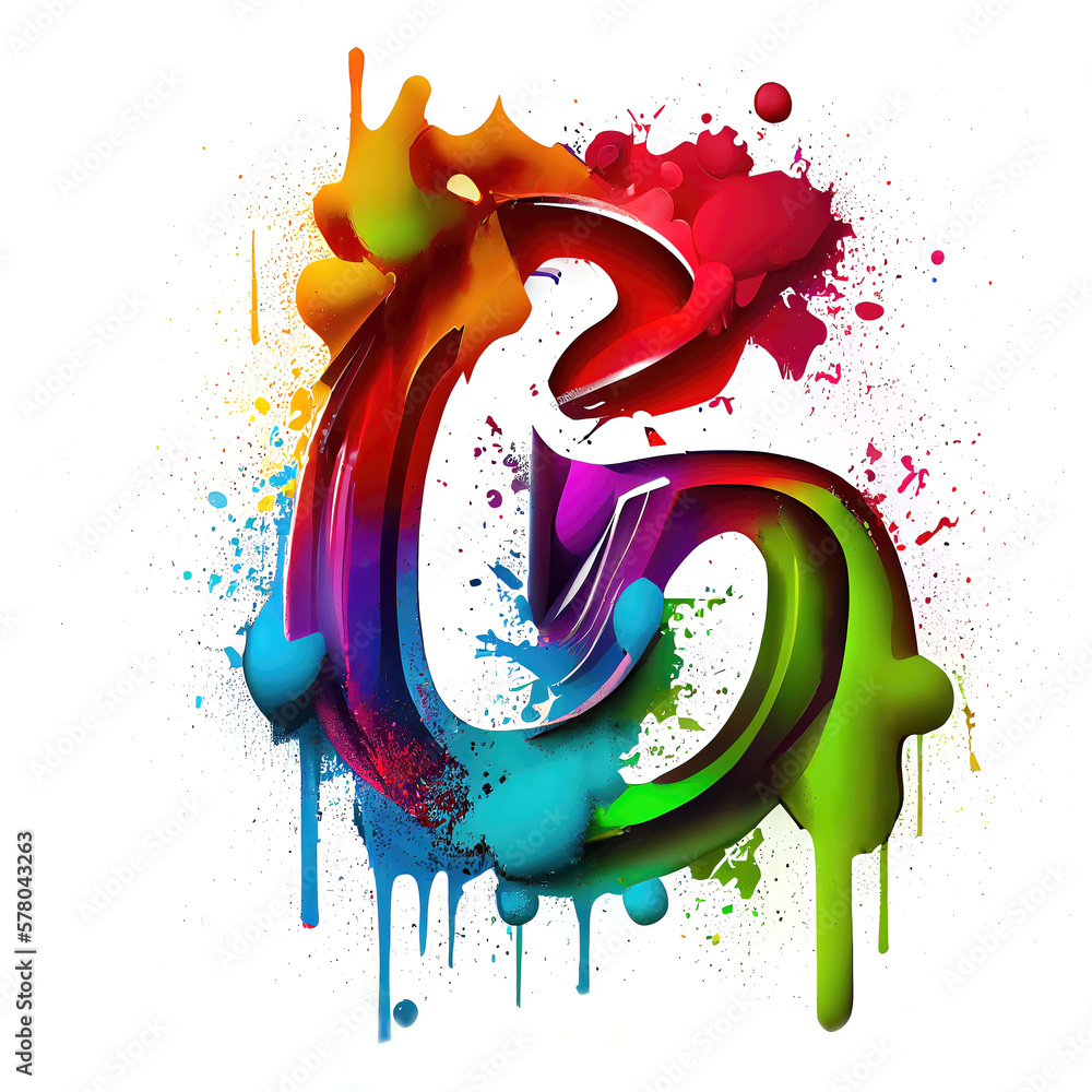 Letter G of colorful graffiti alphabet font (Generative AI) Stock ...