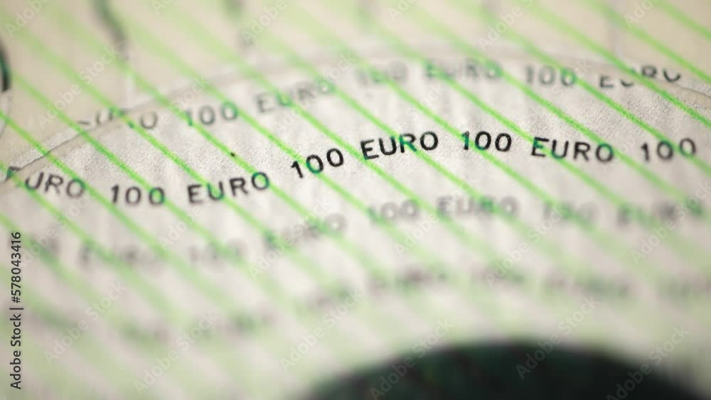 One hundred euro banknote with visual animation. Animation of the main ...