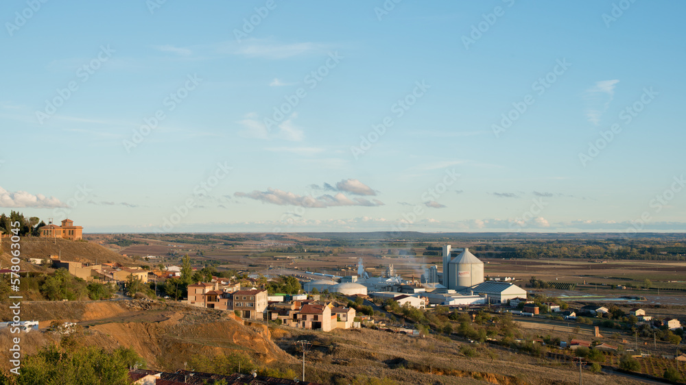 Sugar Factory of Azucarera Española in spanish countryside. Toro ...