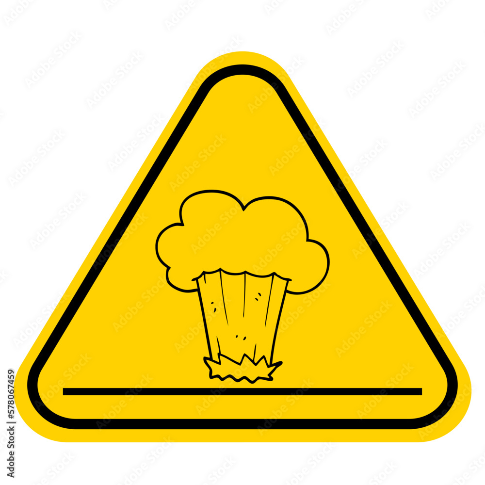 Vector bomb sign danger warning bomb icon with yellow triangle symbol ...