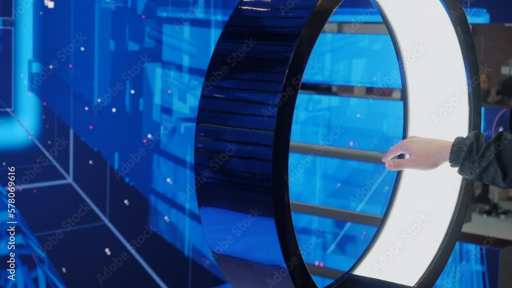 IT specialist standing In front of modern computer and activating data ...