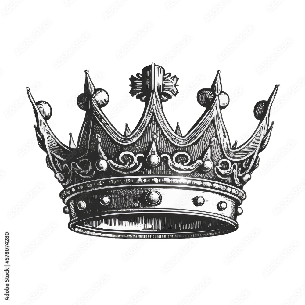 King crown vector Illustration hand drawn on white. Crown isolated ... King crown vector Illustration hand drawn on white. Crown isolated ...