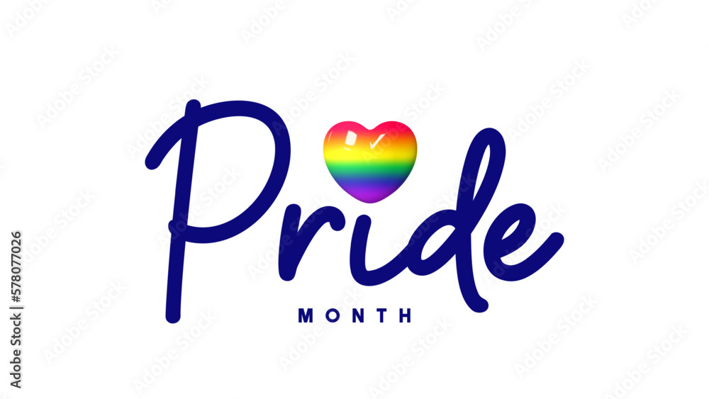 Pride Month 2023 logo. Vector symbol of LGBTQ event 2023 with rainbow ...