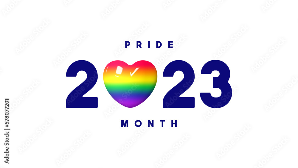 Vector logo for Pride Month 2023. Vector symbol of LGBTQ event 2023 ...