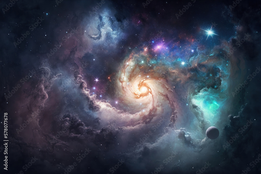 Galaxy and Nebula. Abstract space background. Endless universe with ...