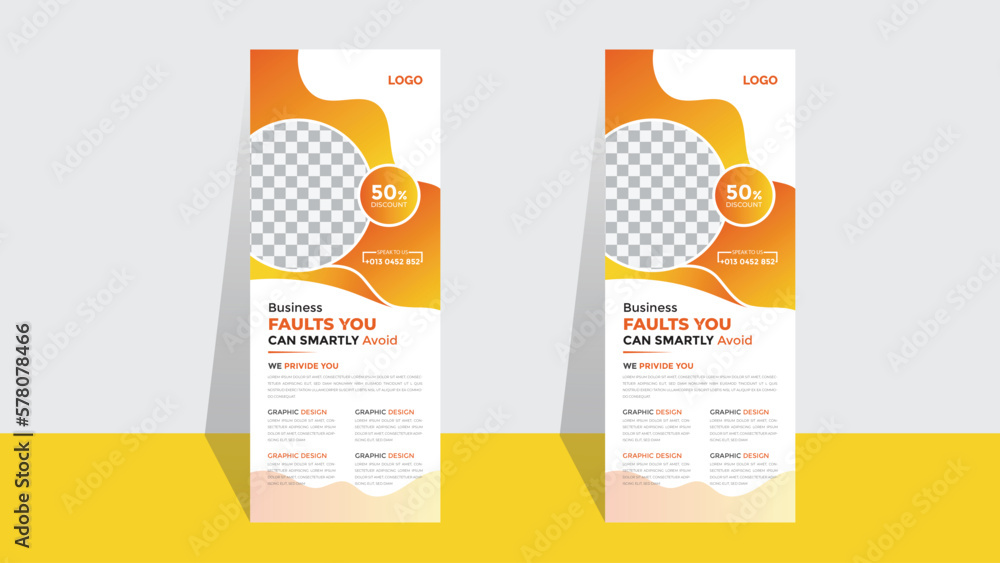 Roll up business template layout brochure leaflet-vector. Business ...