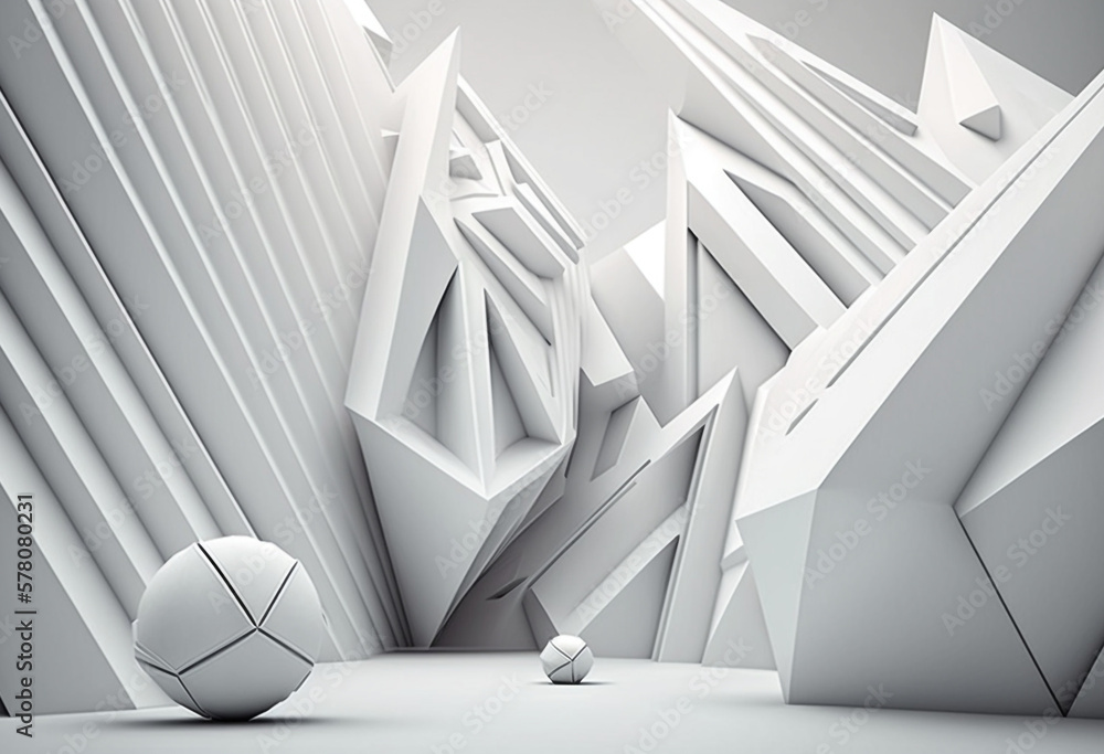 Ai-Generated Futuristic Render: Bright White High-Tech Design with ...