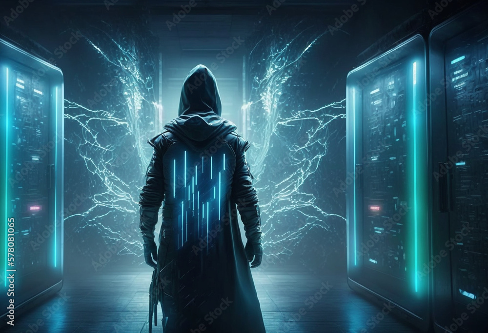 The AI-Generated Render of a Futuristic Cloaked Hacker: Protecting ...