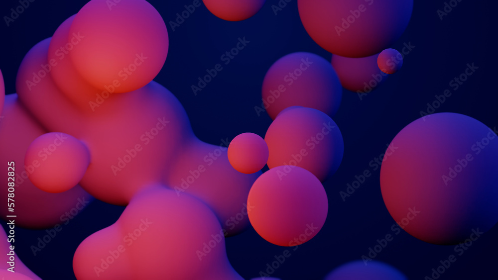 Metaverse 3d render morphing animation pink purple abstract metaball ...