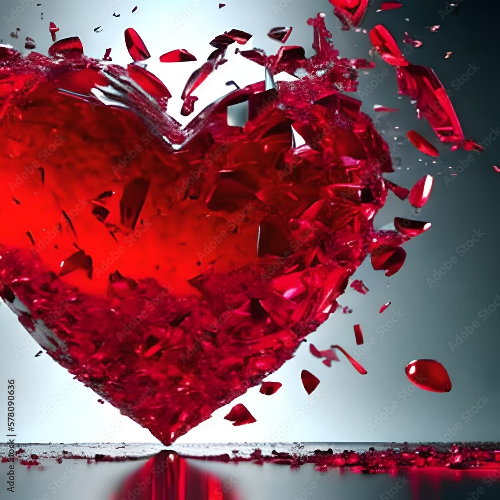 Coração quebrado (broken heart) - generative IA Stock Illustration ...