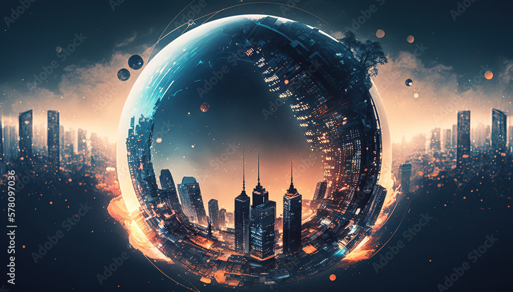 Cmart cyty, technology, digitalization, 5g, cloud concept. Generative ... Cmart cyty, technology, digitalization, 5g, cloud concept. Generative ...